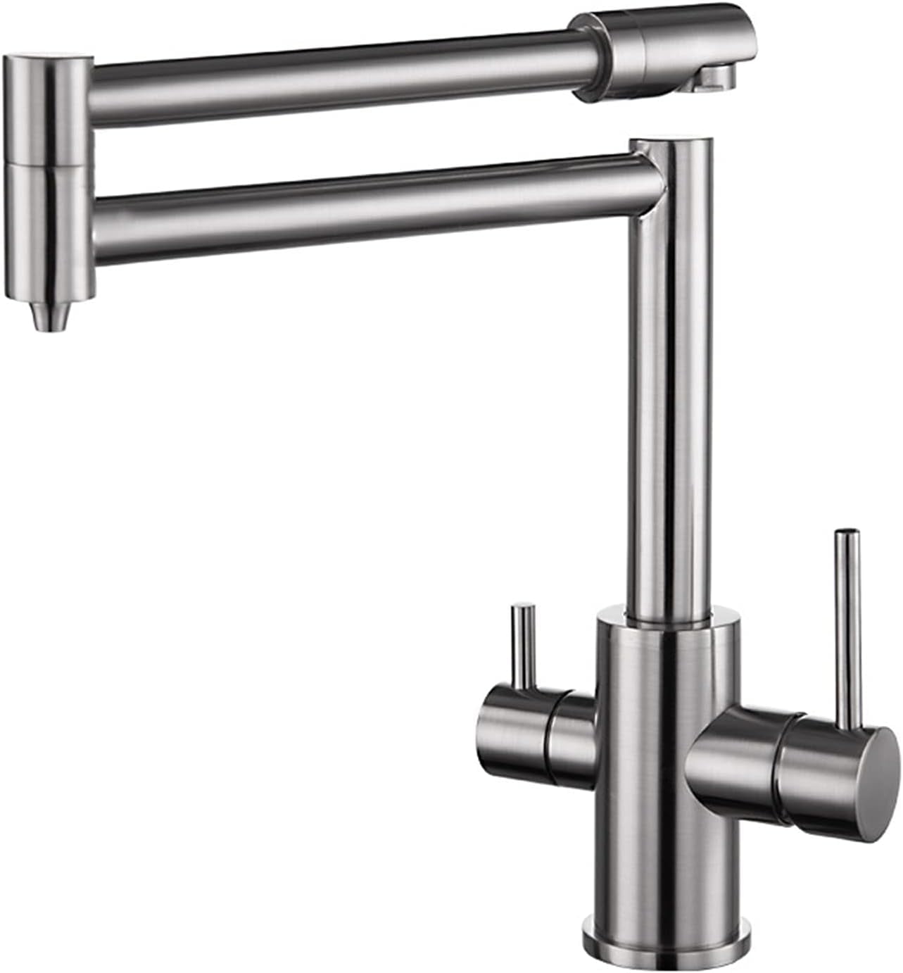 Folding Kitchen Faucet, Deck Mounted Rotating Telescopic Kitchen Sink ...
