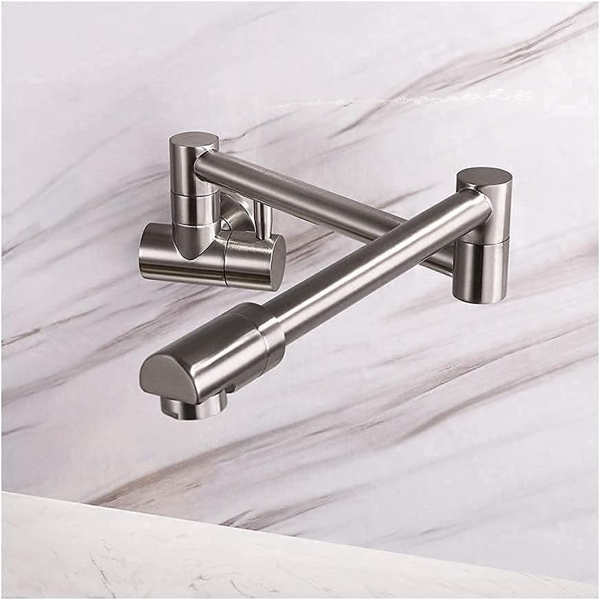 Folding Kitchen Faucet Single Cold Brass Wall-Mounted Single Handle 3 ...