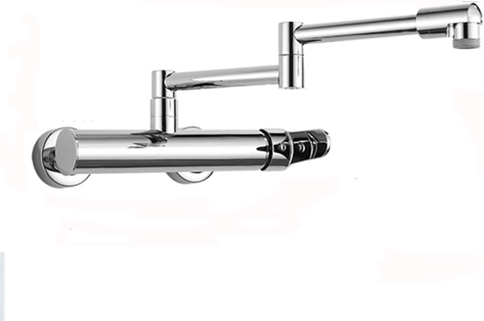 Folding Kitchen Faucet with Hot and Cold Water Brass 360° Swivel Pot ...