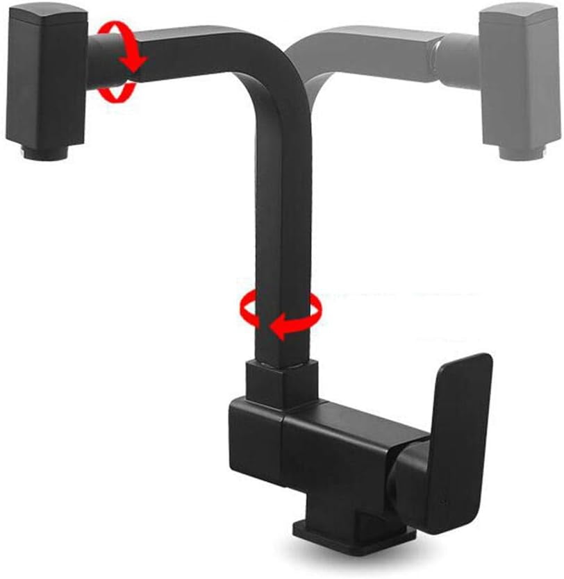 Folding Kitchen Faucets Inner Window Black Brass Kitchen Hot and Cold ...