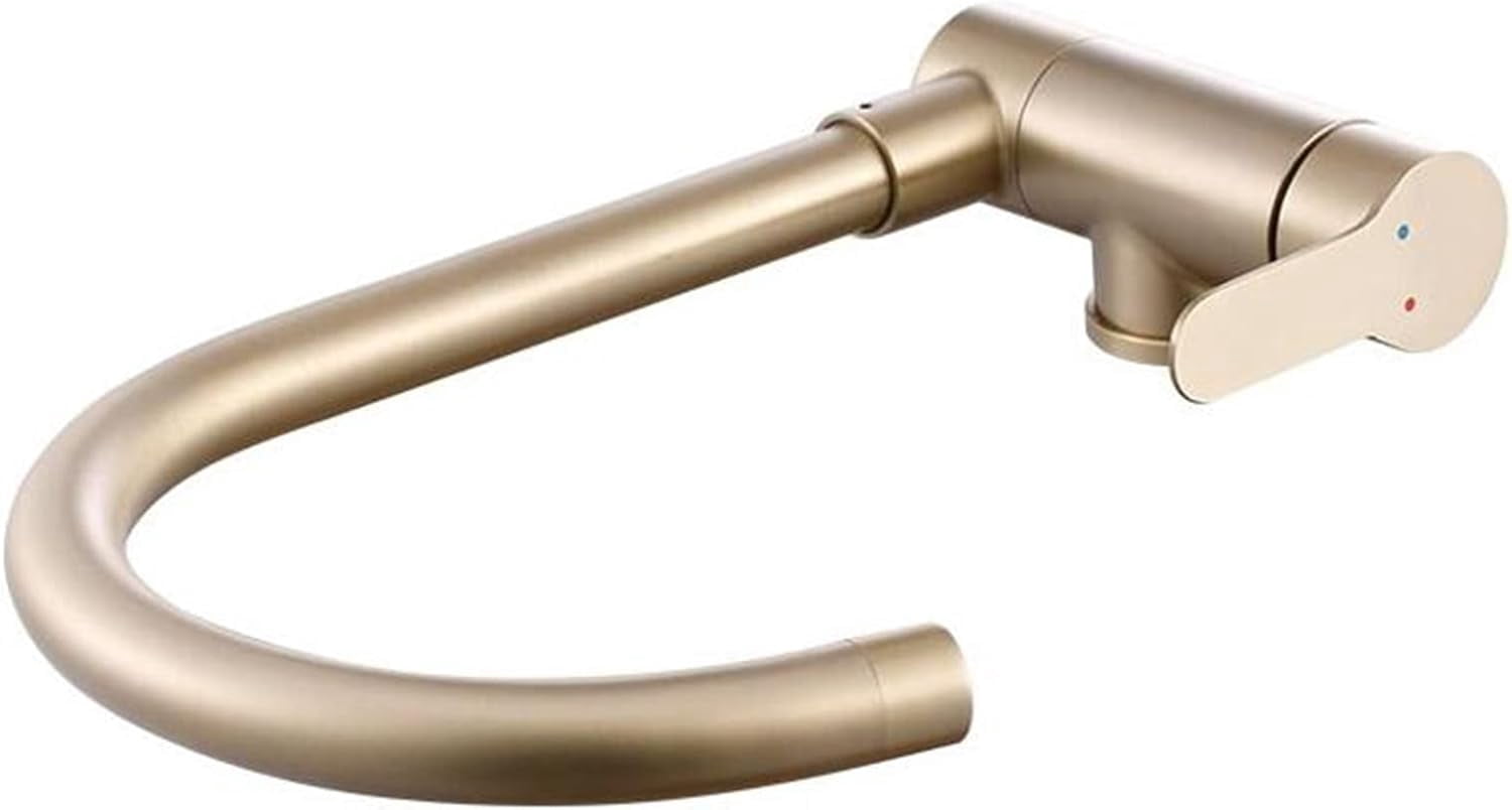 Folding Kitchen Mixer Faucet Front Window Brushed Gold Kitchen Faucet ...