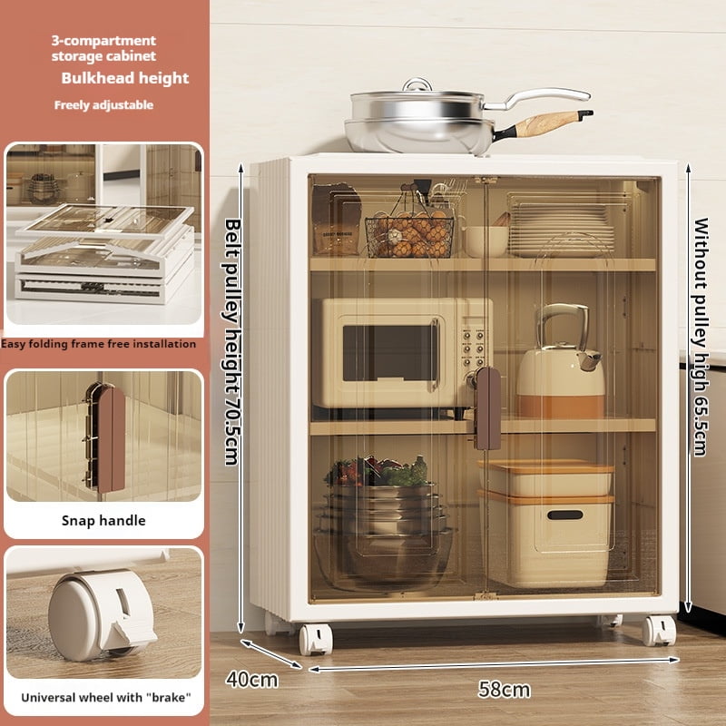 Folding Kitchen Transparent Elevated Bedroom Storage Box Stackable ...
