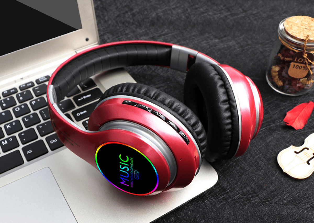 Folding LED Wireless Headset Bluetooth Sports Card Wireless Gaming ...