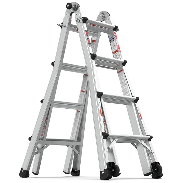 Folding Ladder With Rubber Feet Non-slip Steps 300 Lbs Load Capacity ...