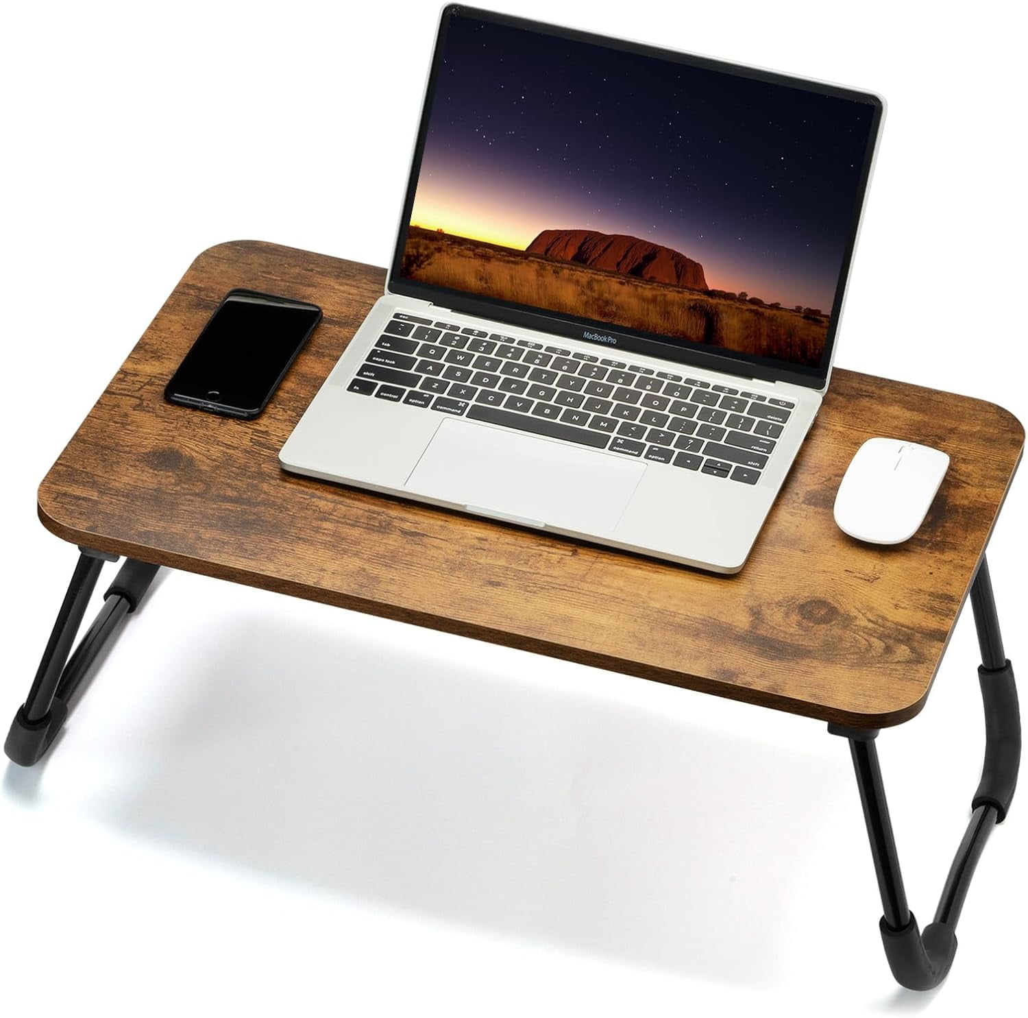 Folding Lap Desk Laptop Stand Bed Desk Table Tray, Breakfast Serving ...