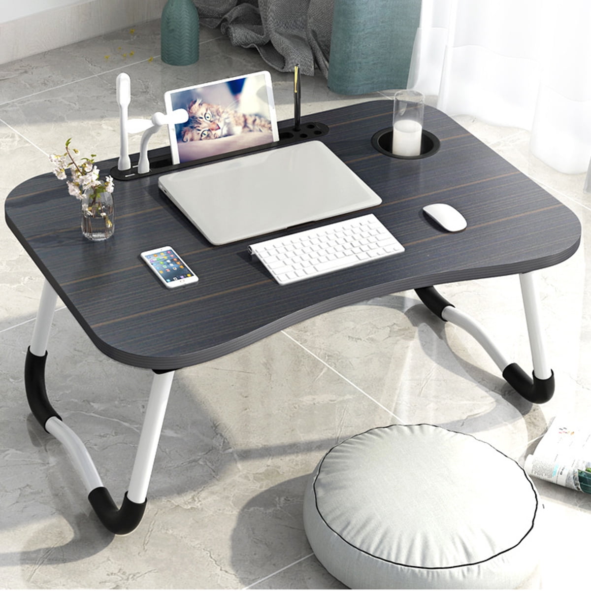 Folding Laptop Table Stand for Bed, Bed Table Laptop Desk Foldable ...