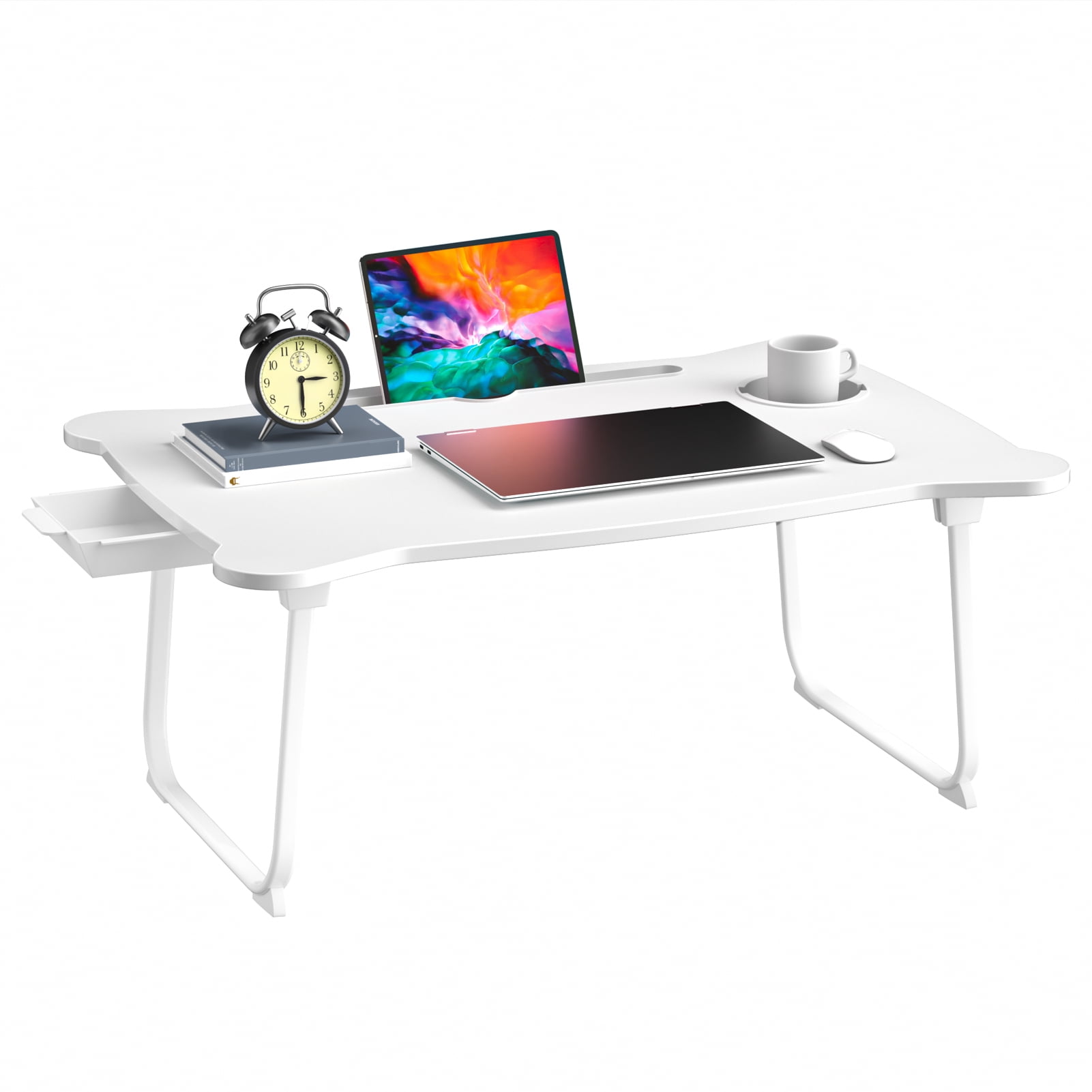 Folding Laptop for Bed Table, Portable Laptop Bed Tray Desk with ...