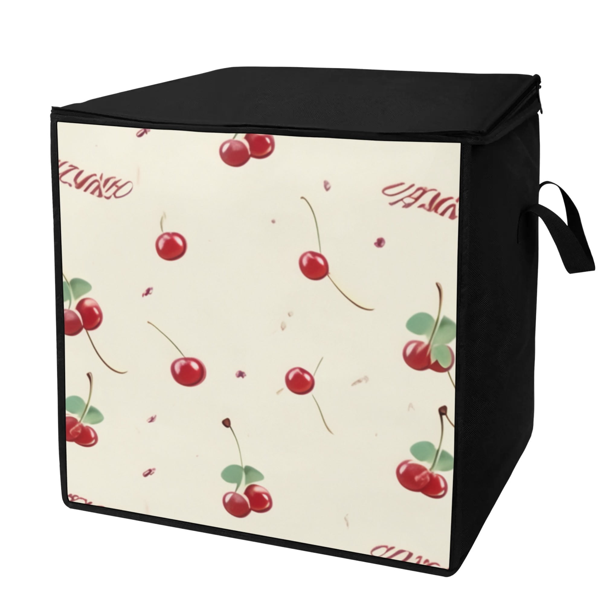 Folding Large Storage Bag Cherry Patterns Storage Box Dustproof ...