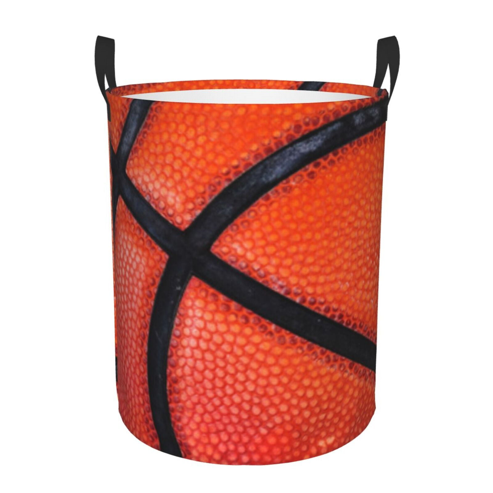 Folding Laundry Basket Basketball Dots Round Storage Bin Large Hamper Collapsible Clothes Toy ...
