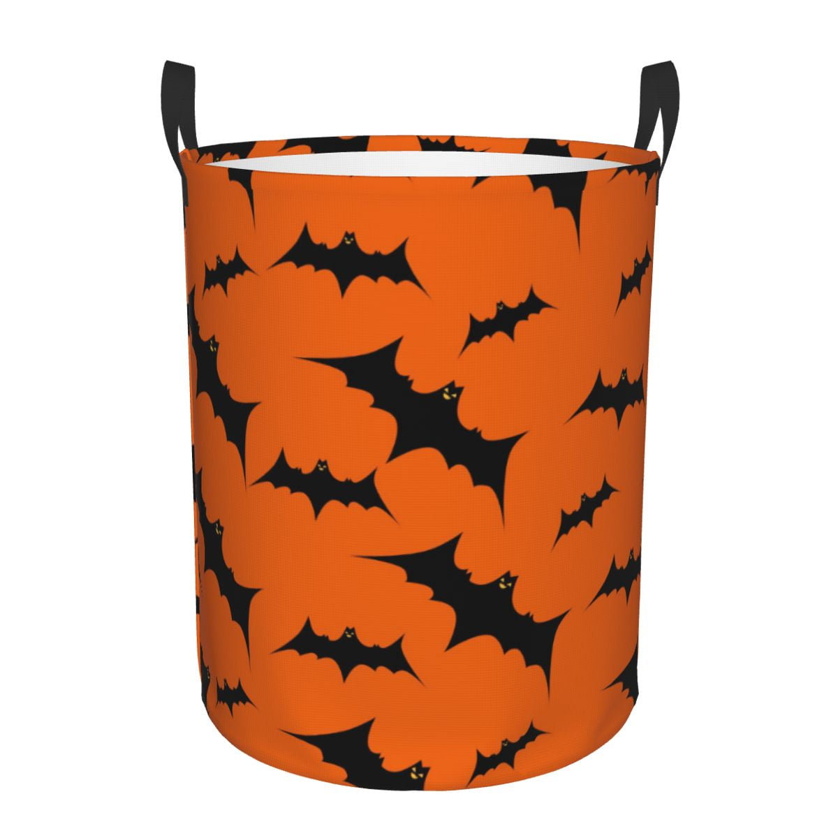 Folding Laundry Basket Bats Flying Round Storage Bin Large Hamper Collapsible Clothes Toy Bucket ...