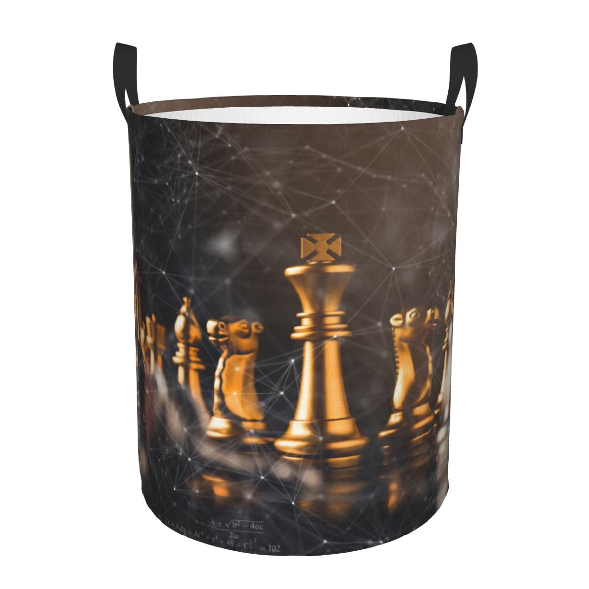 Folding Laundry Basket Chess Board Round Storage Bin Large Hamper ...