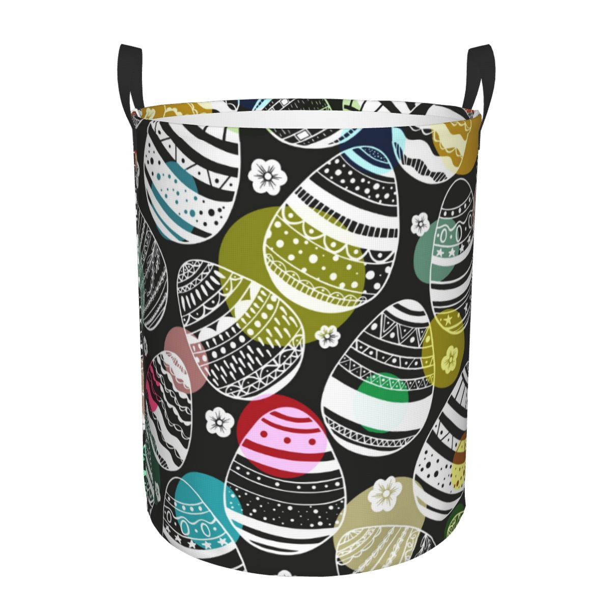 Folding Laundry Basket Easter Eggs Colorful Scattered Confetti Round ...