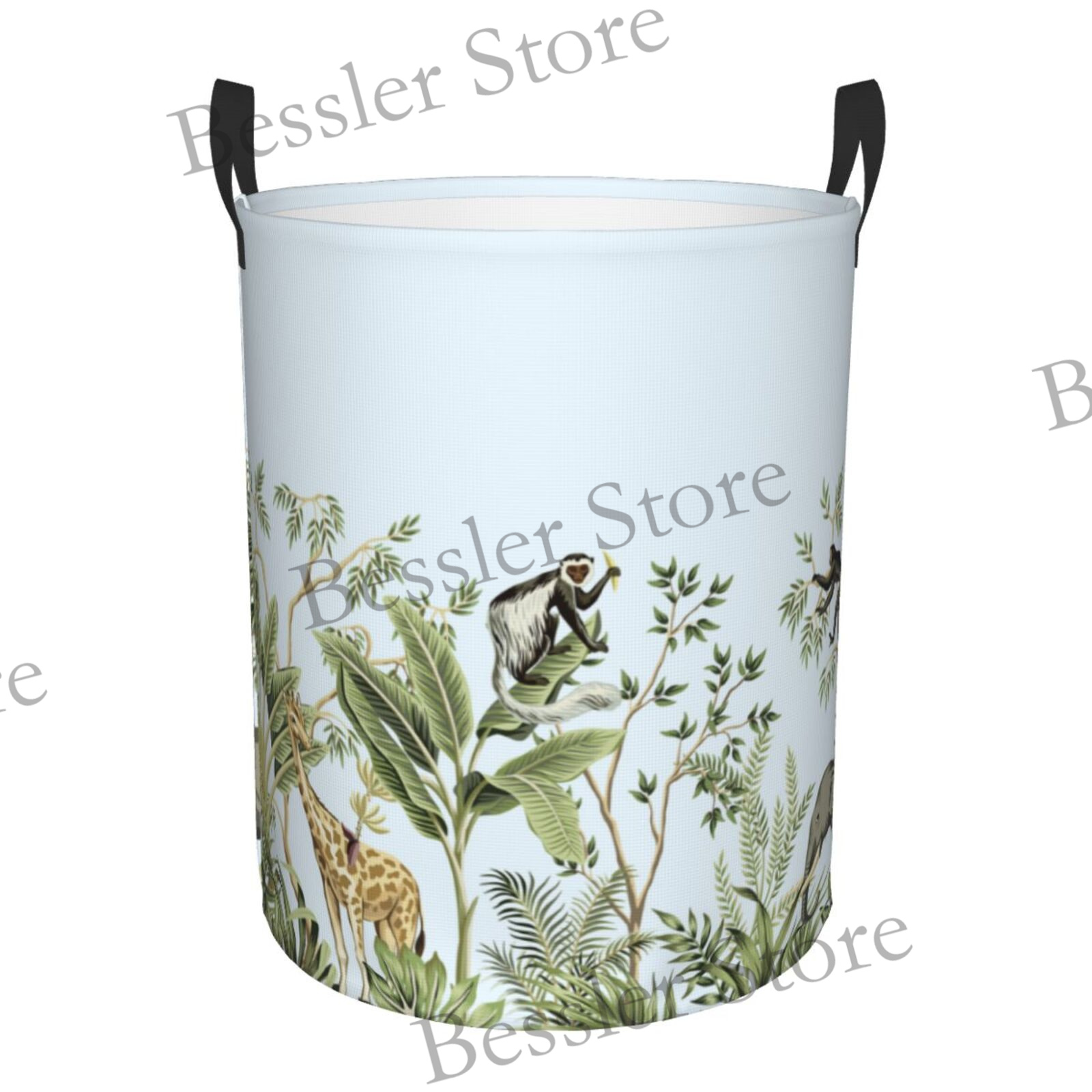 Folding Laundry Basket Exotic Botanical Jungle Dirty Clothes Toys ...