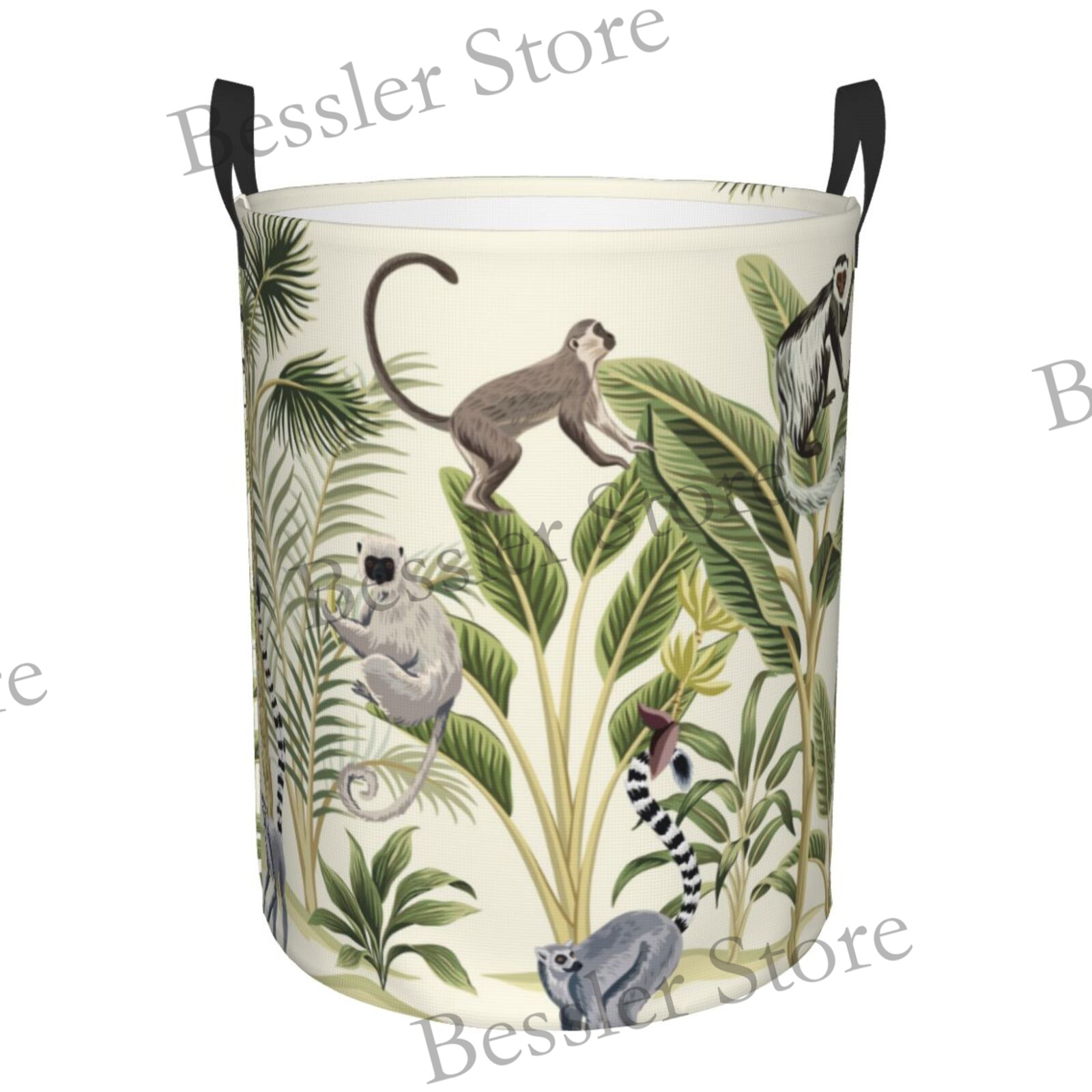 Folding Laundry Basket Exotic Botanical Jungle Dirty Clothes Toys ...