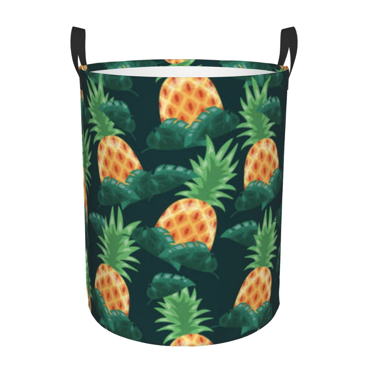 Folding Laundry Basket Pineapple Tropical Leaves Dirty Clothes Storage ...
