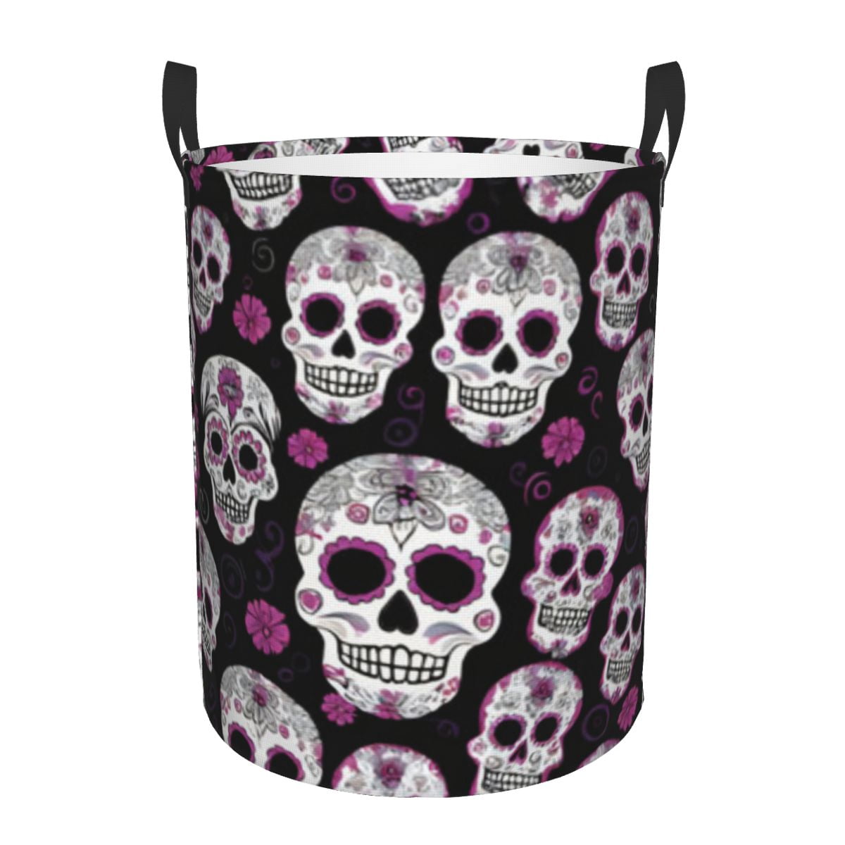 Folding Laundry Basket Sugar Skulls Spoonflower Dirty Clothes Storage ...