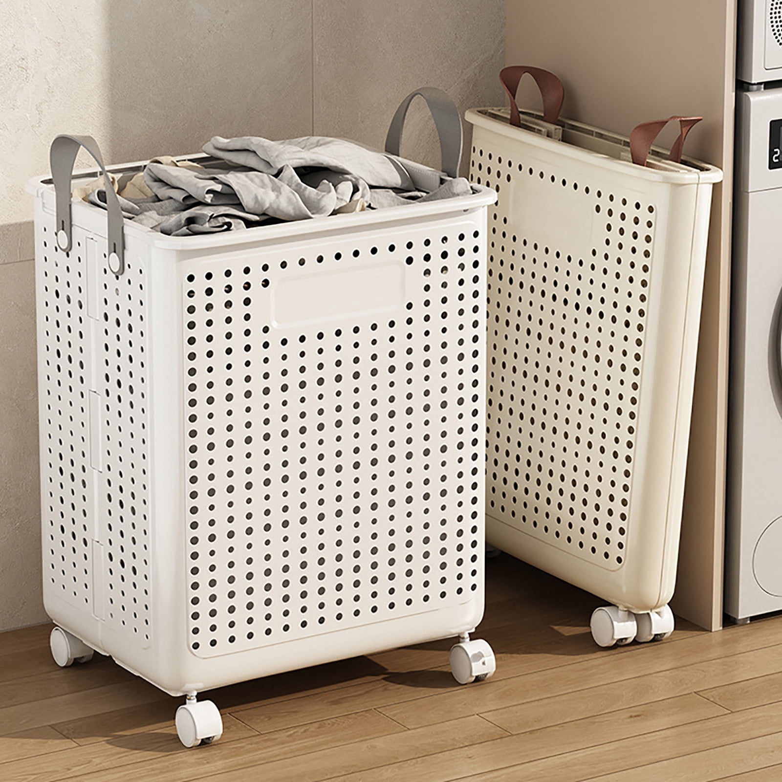 Folding Laundry Hamper, PP Clothes Basket, Dirty Clothes Hamper 4 ...