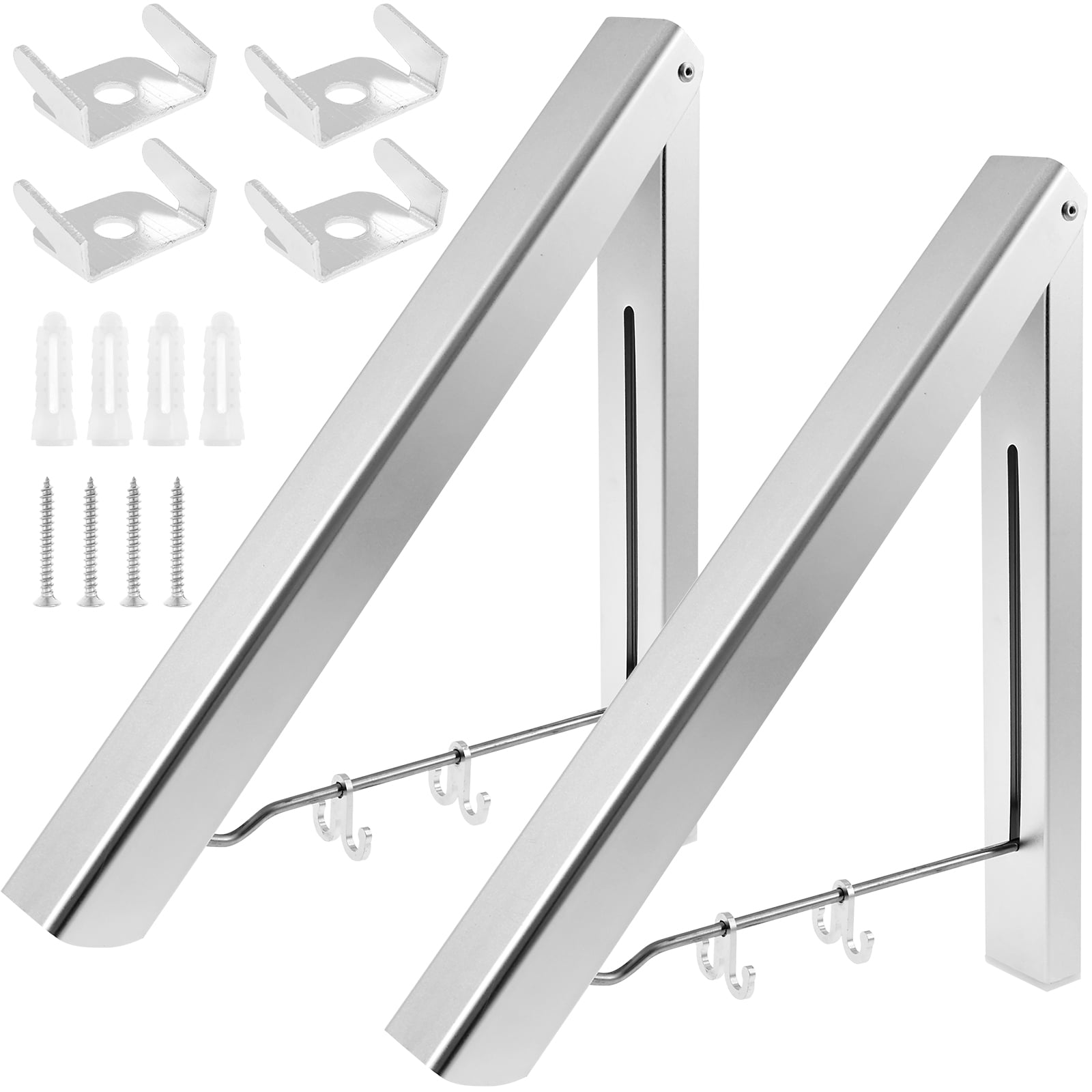 Folding Laundry Rack Versatile Aluminum Telescopic Clothes Hanger Space ...