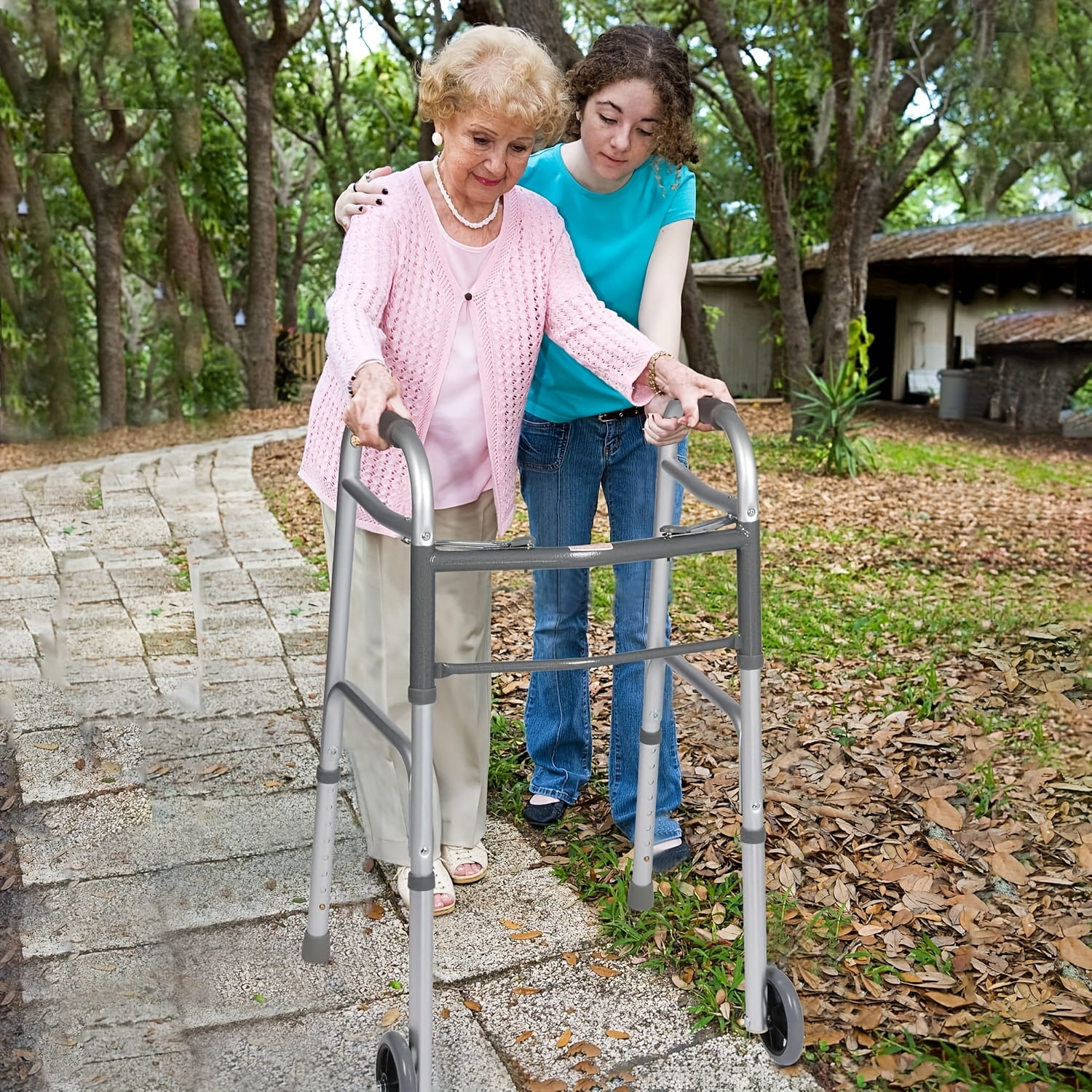 Folding Learning Walker, Adjustable Height Standard Auxiliary Tool ...