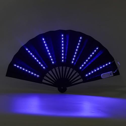 Folding Led Fan, Light up Fans for Line Dancing, Glowing Rave Party ...