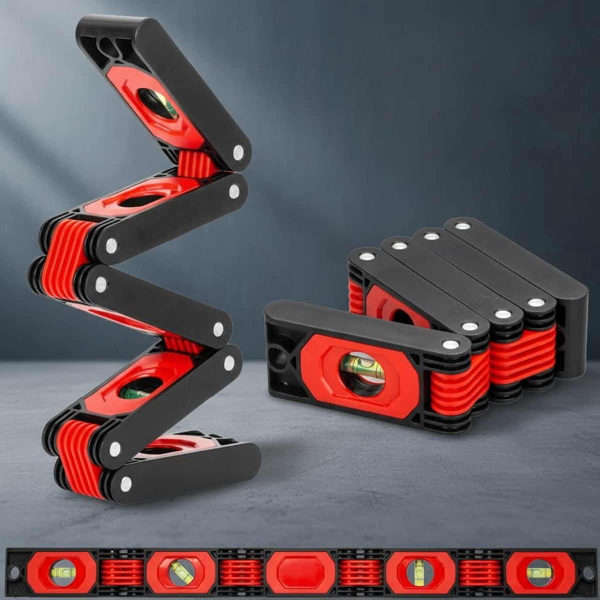 Folding Level, Multi-Angle Magnetic Level Ruler with Hinged Sections ...