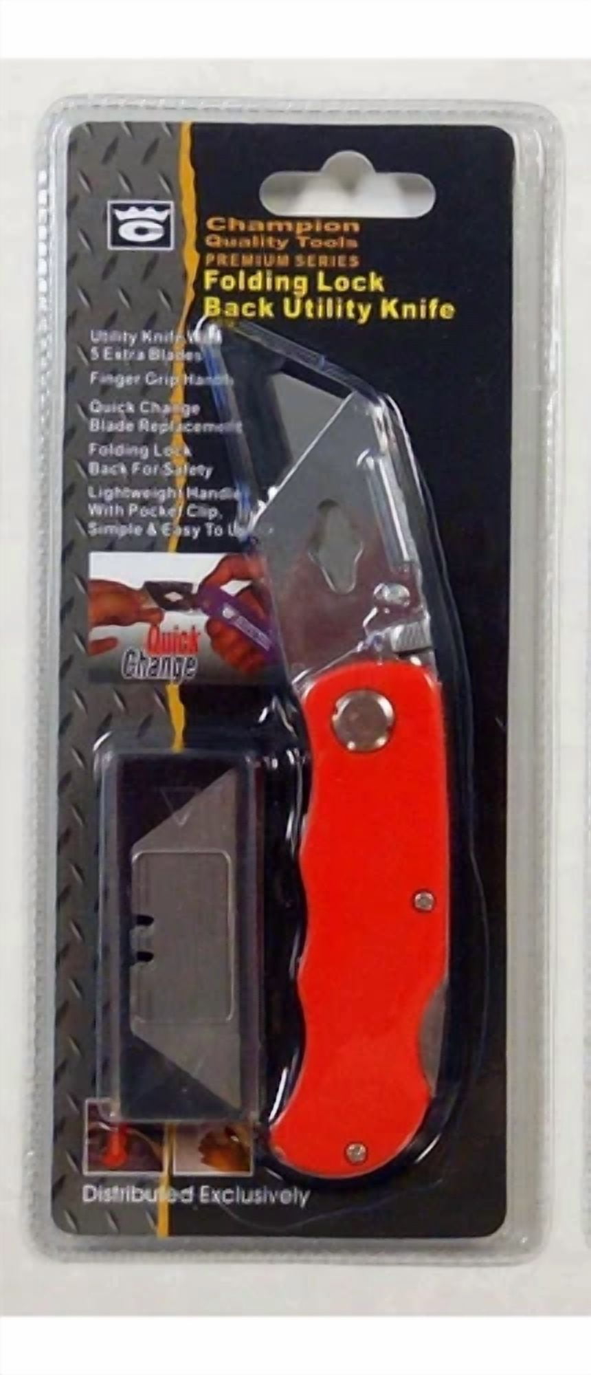 Folding Lock Back Utility Knife With 5 Extra Blades, Assorted Colors (1 ...