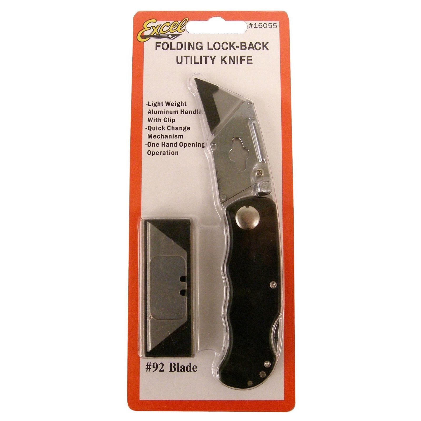 Folding Lock-Back Utility Knife utility knife with 3 blades (pack of 2 ...