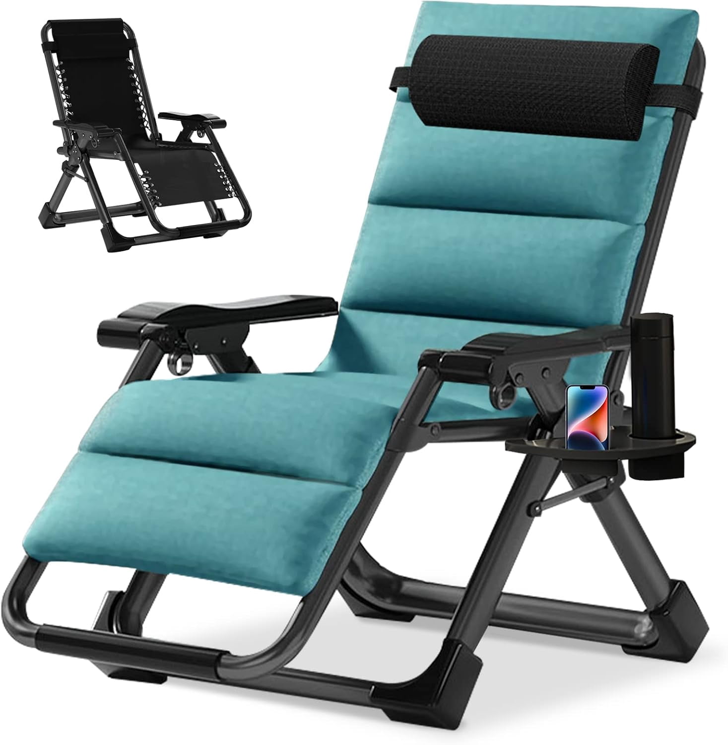 Folding Lounge Chair Patio Zero Gravity Chair，Adjustable Reclining ...