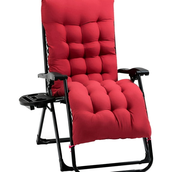 Folding Lounge Chair with Tray | Zero Gravity Function | Red Main Color ...