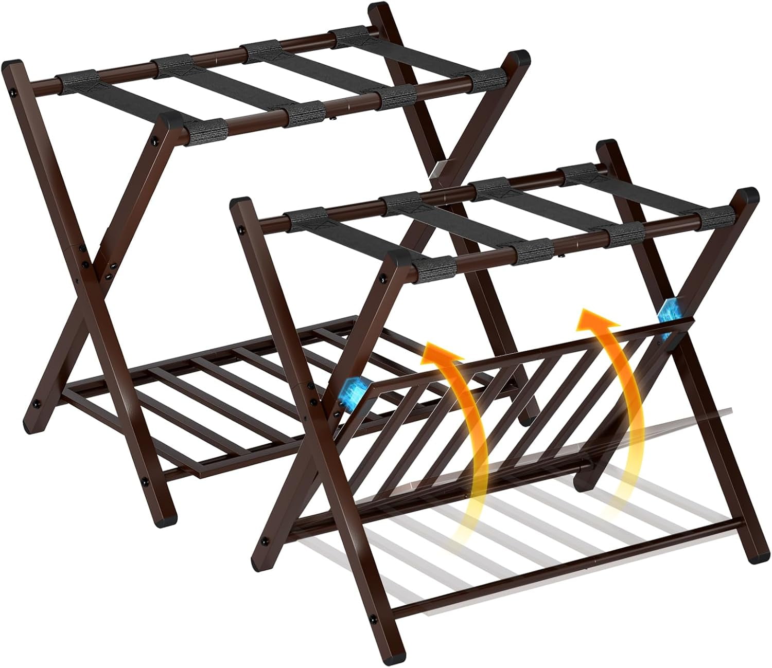 Folding Luggage Rack for Guest Room, Foldable Luggage Suitcase Stand ...