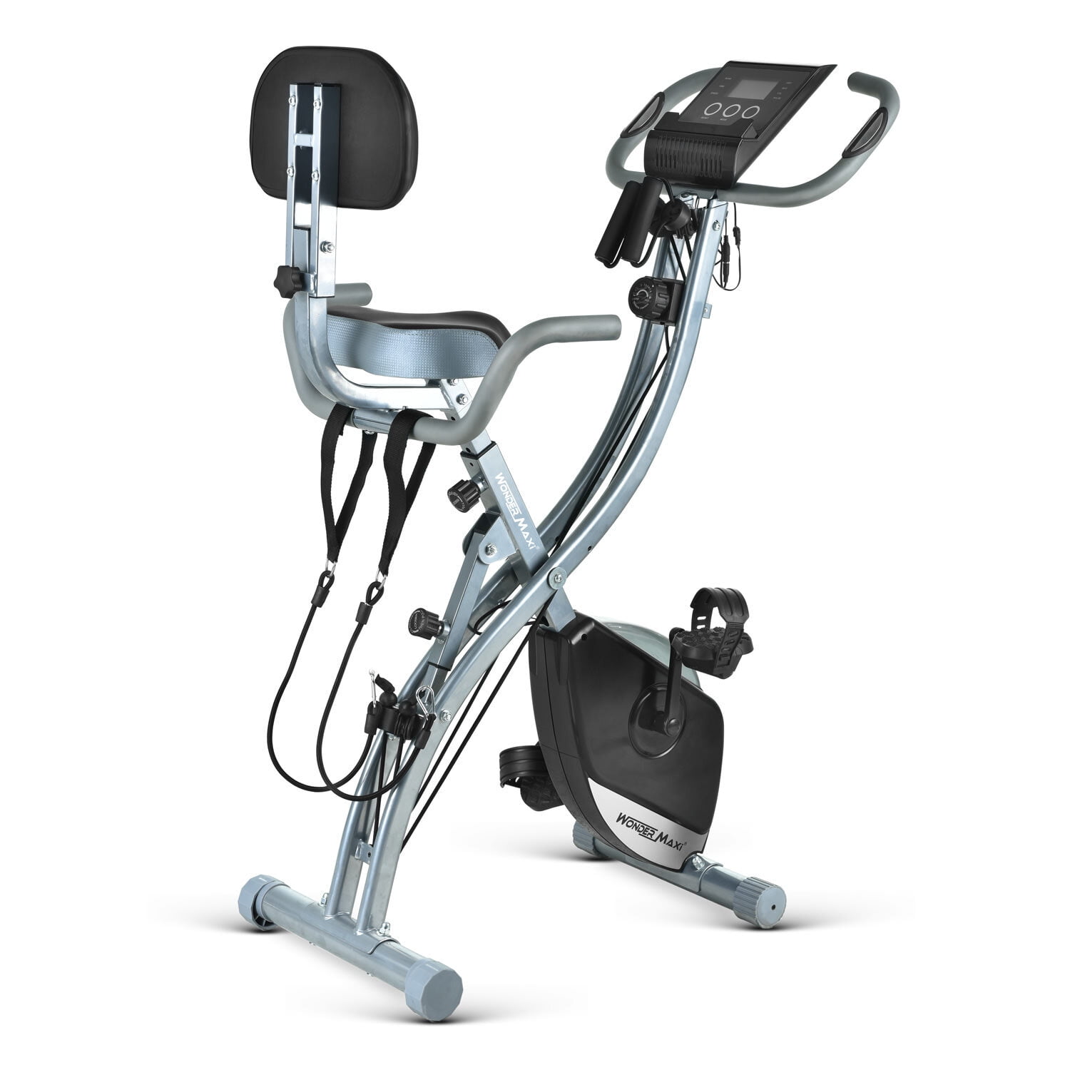 Folding Magnetic Exercise Bike, Upright Recumbent Indoor Workout Bike ...