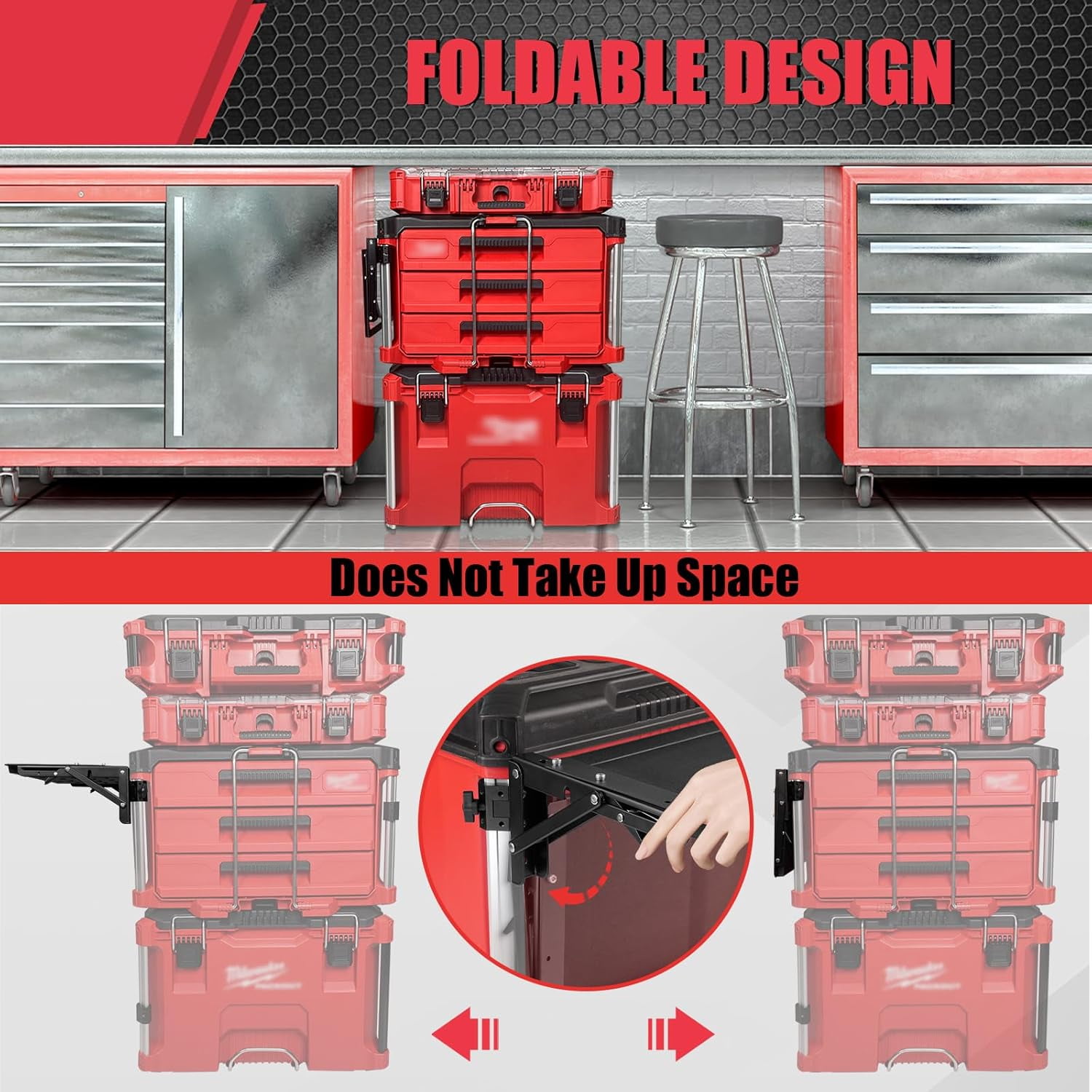 Folding Magnetic Table Compatible with Packout Toolbox, Powerful Tool ...