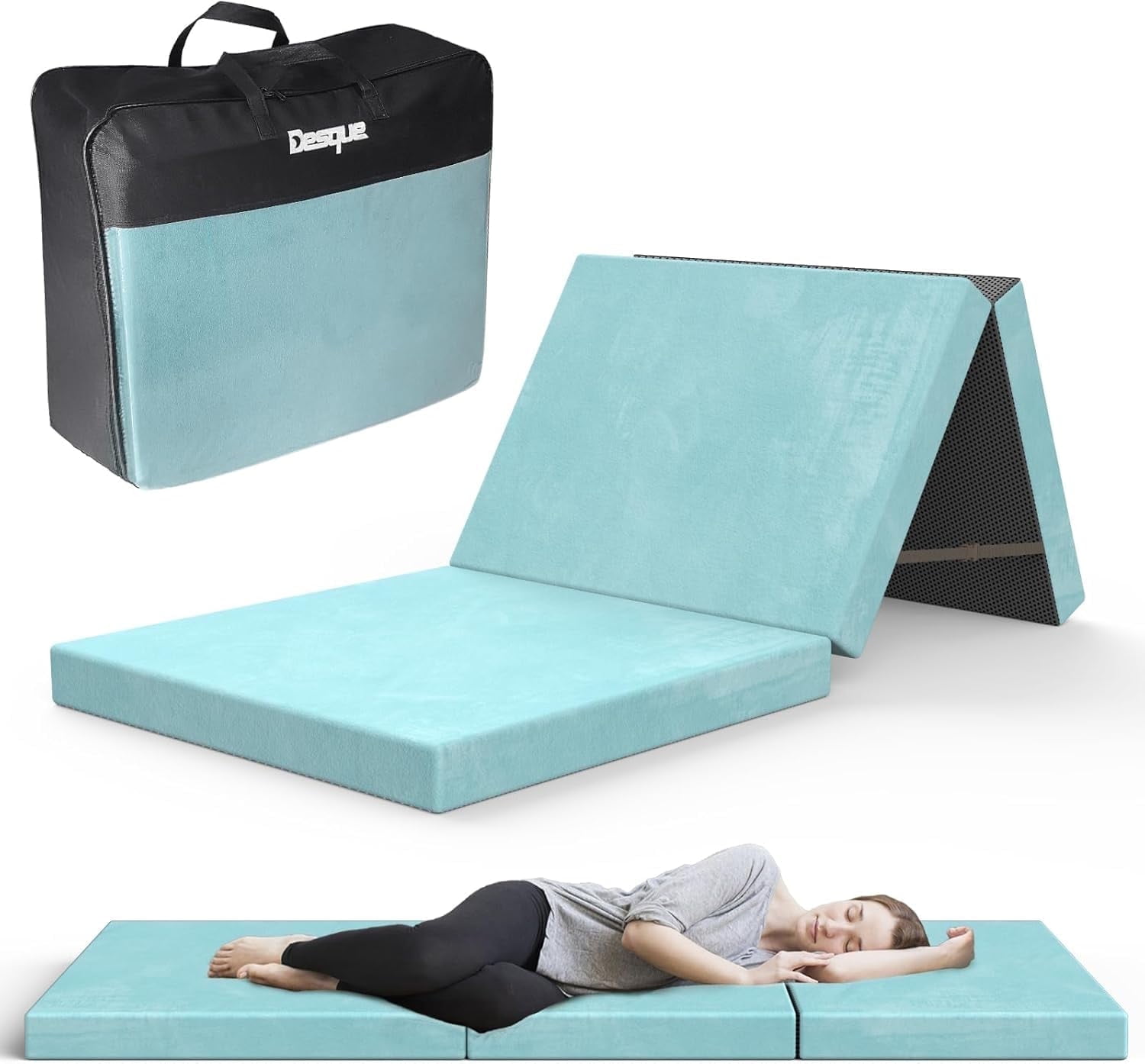 Tri-Fold Memory Foam Mattress 3 Inch, Portable Folding Mattress for ...