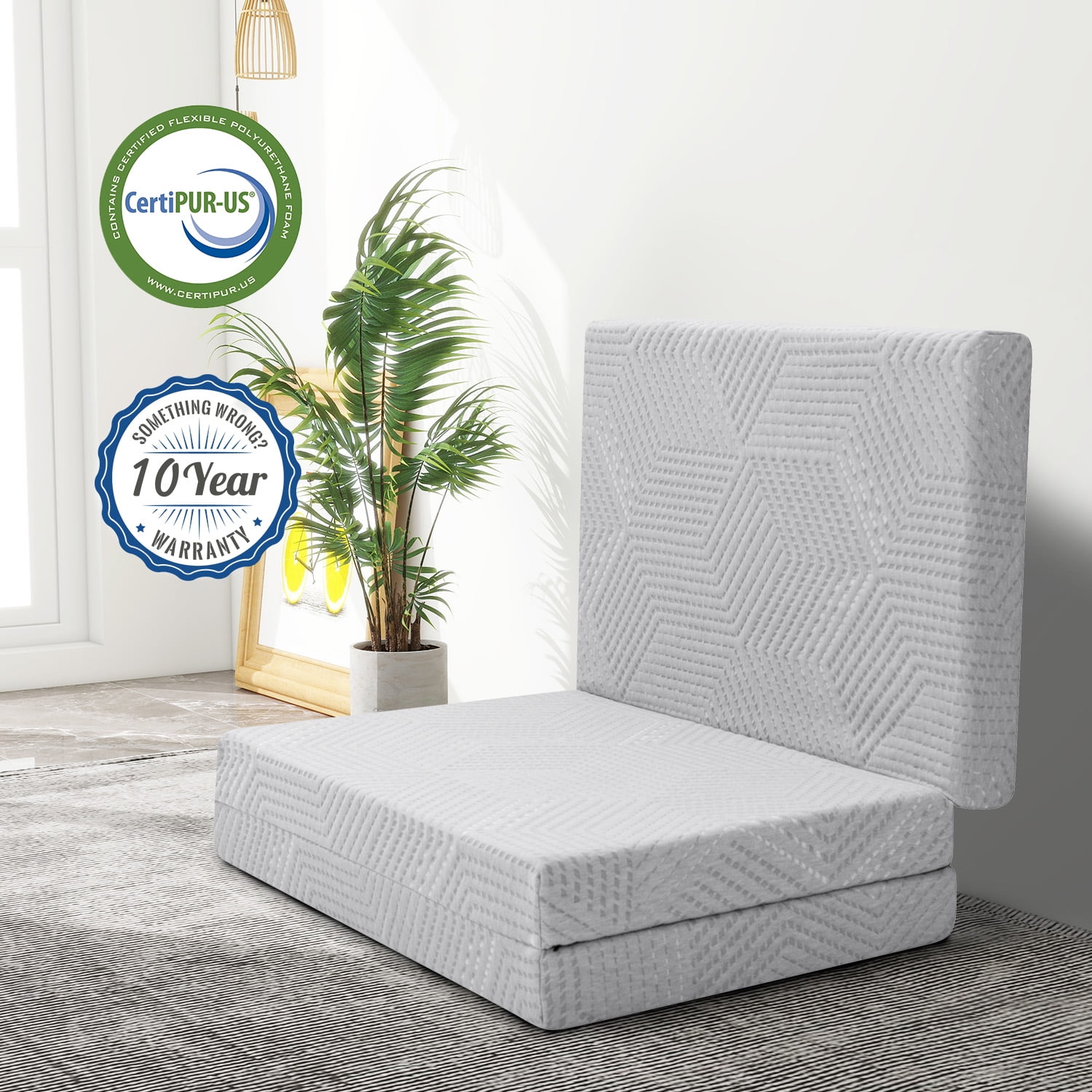 Folding Mattress 4 Inch Tri Folding Memory Foam Mattress, Portable ...