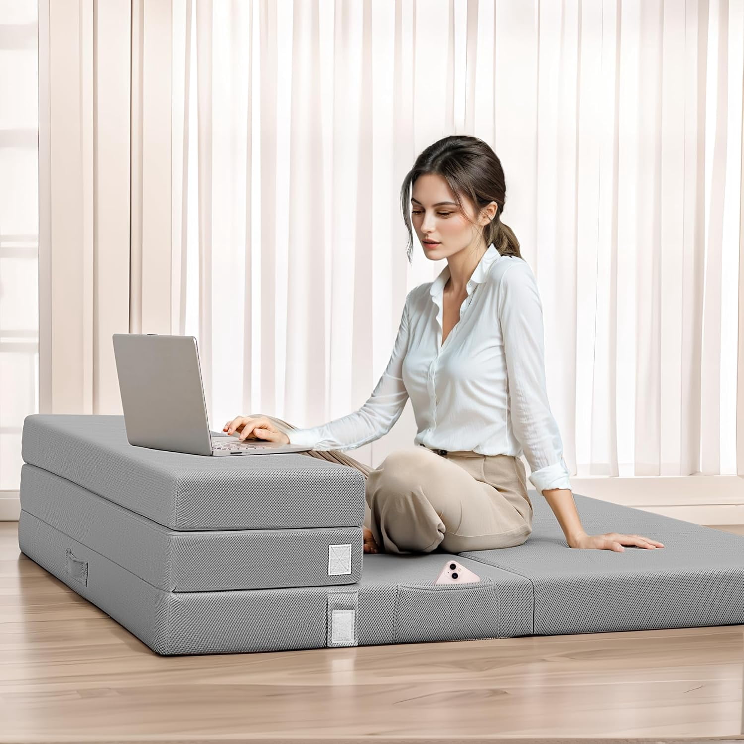 Folding Mattress, Single 75x25x4 Inch Mattress Topper, Soft, Foldable ...