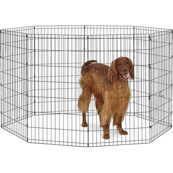 Folding Metal Puppy / Dog Exercise Pen, Indoor/Outdoor Playpen with No ...