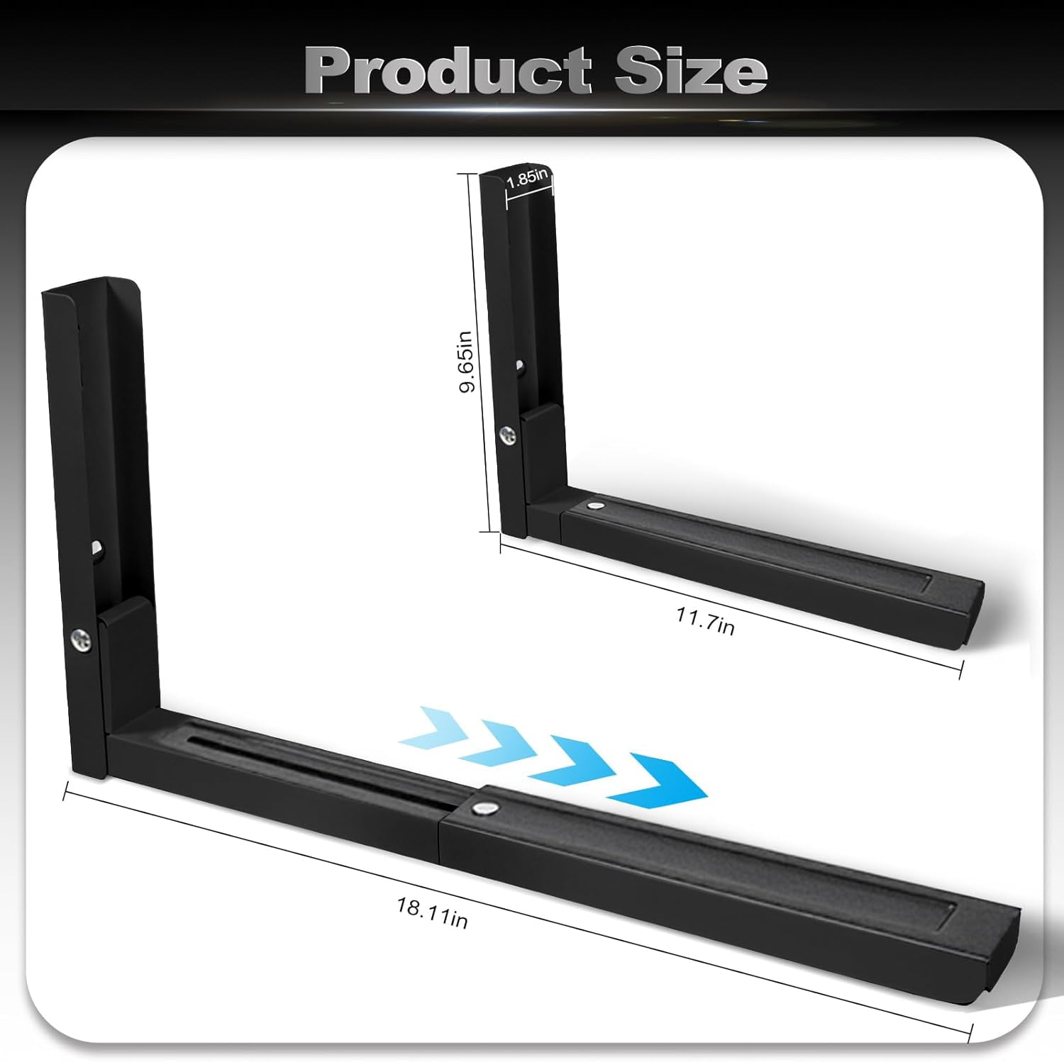 Folding Microwave Wall Mount, Space-Saving Foldable Shelf Bracket ...