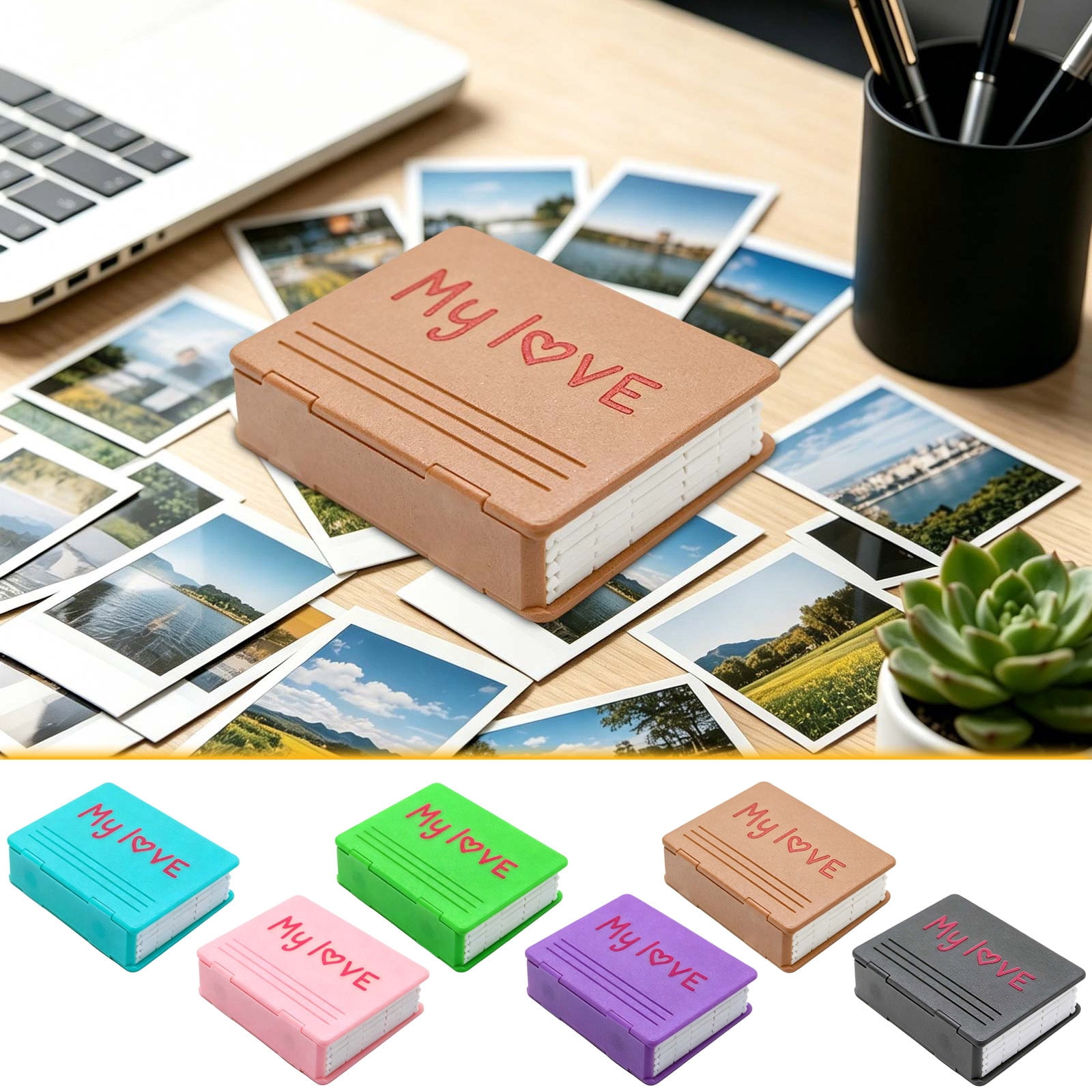 Folding Mini Photo Album for 3 Inch Photos Portable Photo Organizer for ...