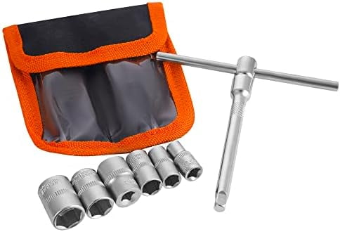 Folding Mini T-Handle Socket Set 1/4'' Drive Tool Kit for Motorcycle ...