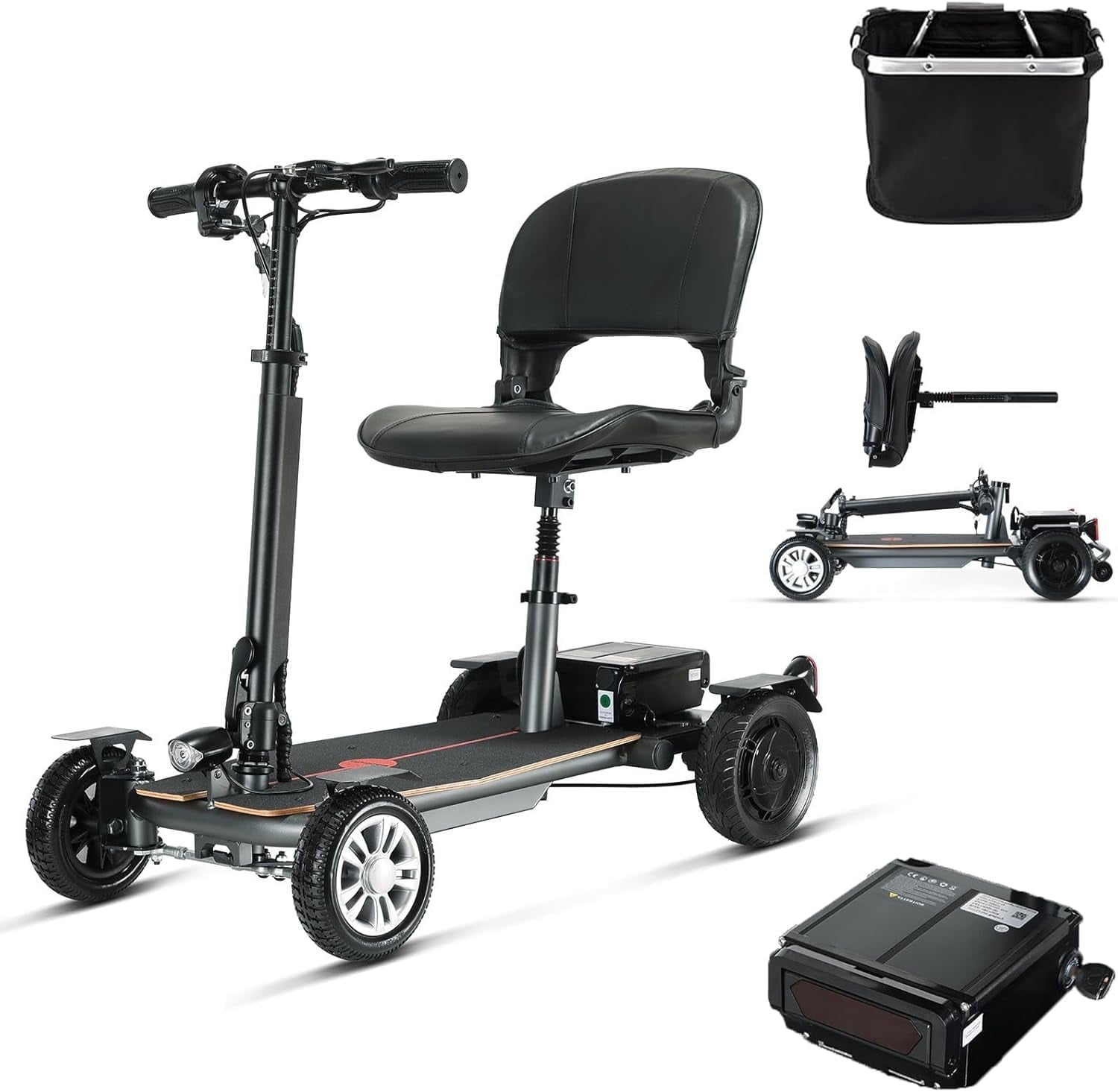 Folding Mobility Scooter Lightweight, Removable Battery, All Terrain ...