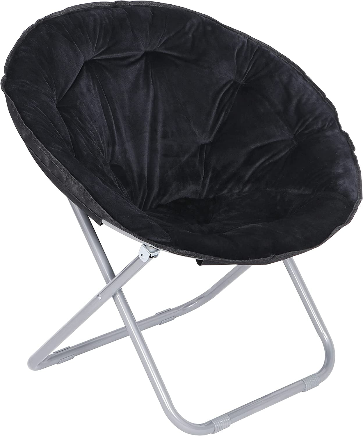 Folding Moon Chair,Faux Fur Round Foldable Portable Compact Chair ...