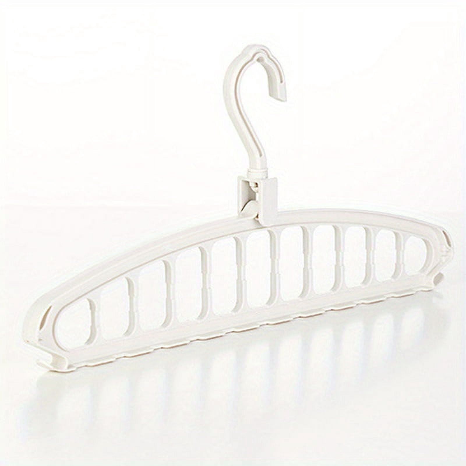 Folding Multi-Hole Clothes Hanger Non-slip Storage Rack Space Saving ...