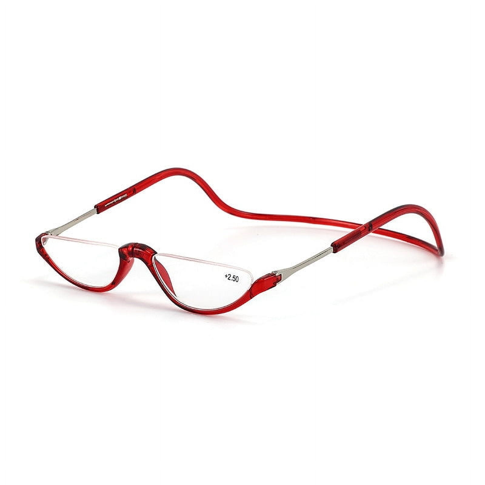 Folding Reading Glasses Half Frame Magnetic Closure Neck Hanging ...