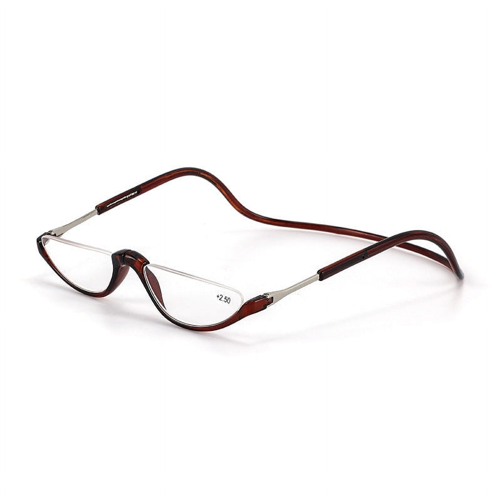 Folding Neck Hanging Reading Glasses, Half Frame Magnetic Readers with ...