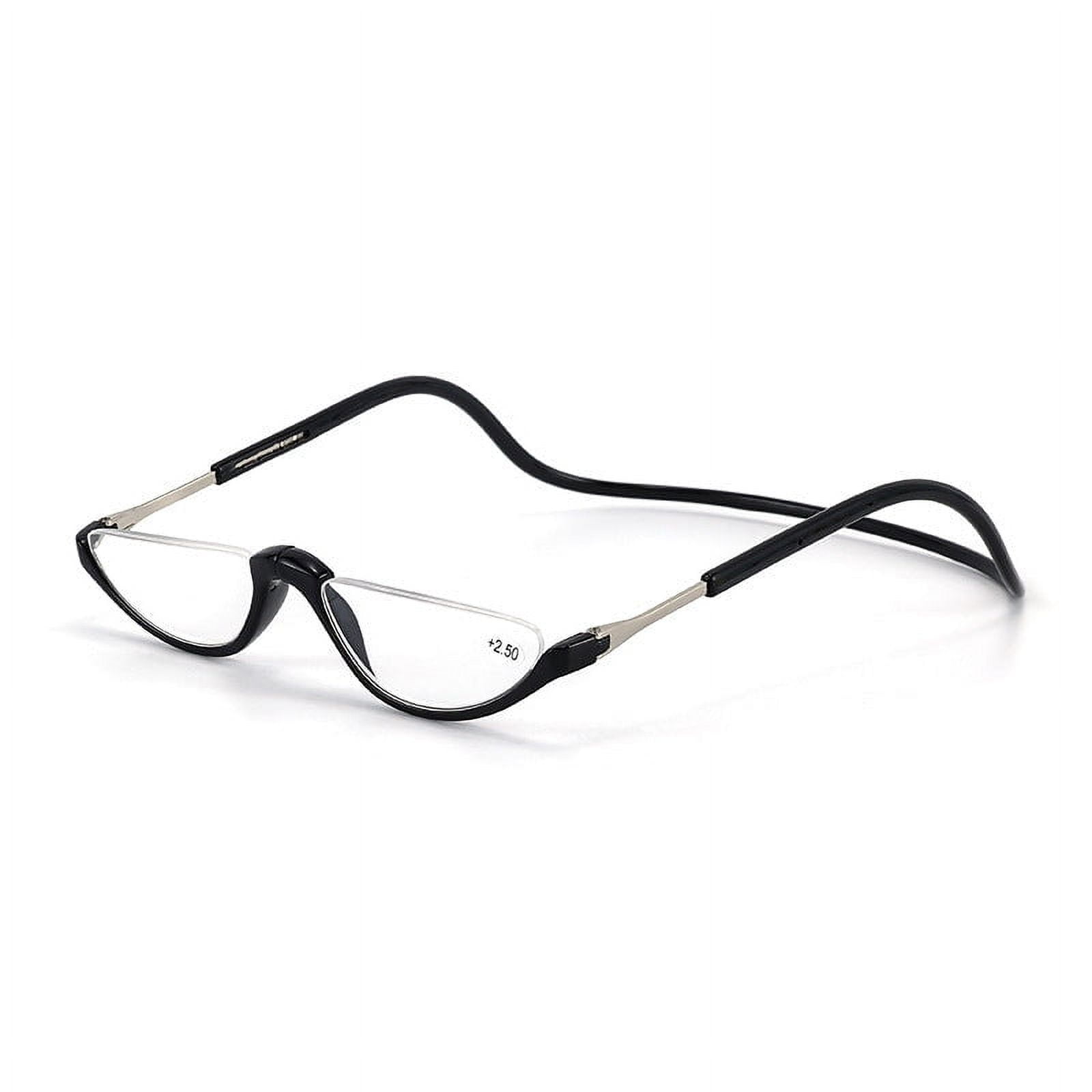 Folding Neck Hanging Reading Glasses, Half Frame Magnetic Readers with ...