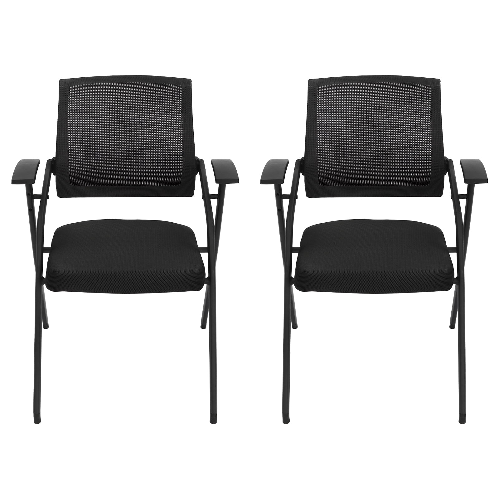 Folding Office Reception Guest Chair Set of 2, Mesh Net Reception Chair ...