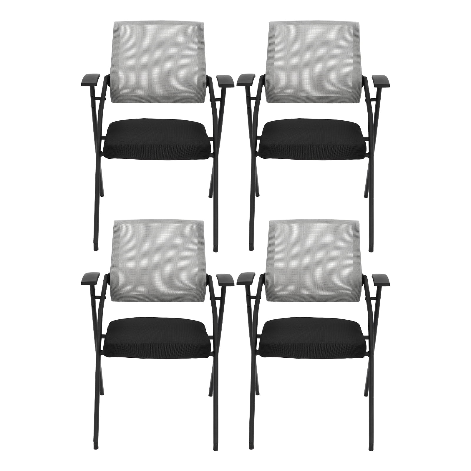 Folding Office Reception Guest Chair Set of 4, Mesh Net Reception Chair ...