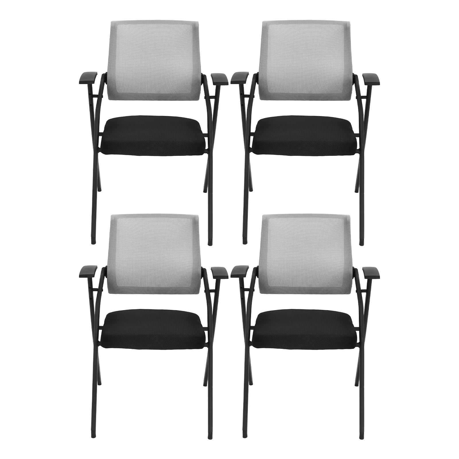 Folding Office Reception Guest Chair Set of 4, Mesh Net Reception Chair ...