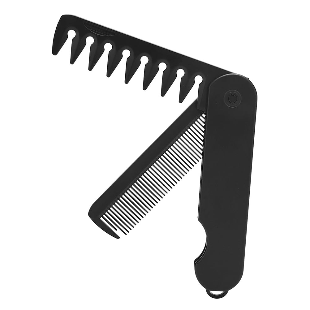Folding Oil Comb Women's Portable Artifact Black Plastic 13.40X2.90X0 ...