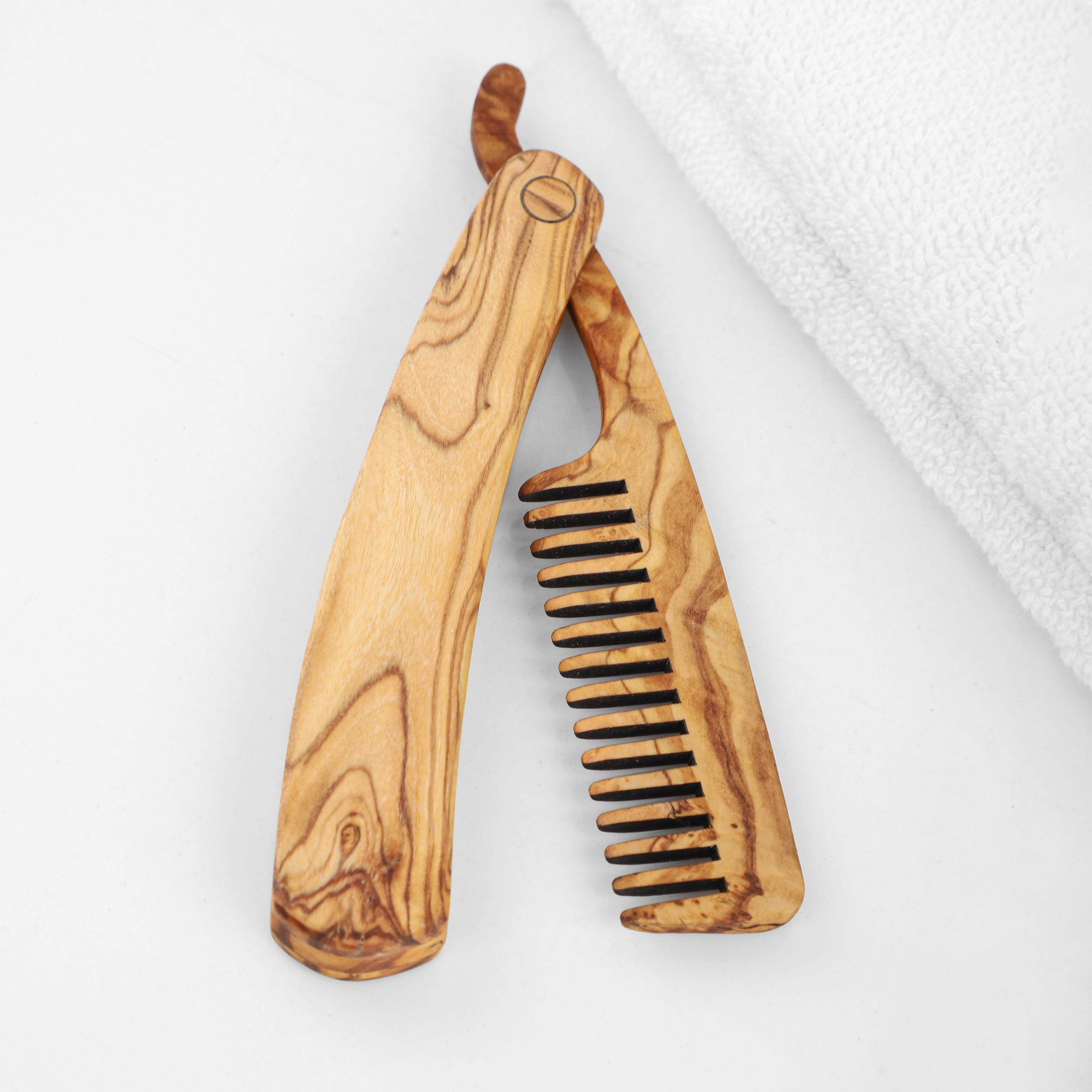 Folding Olive Wood Beard Comb – Premium Handmade Grooming Tool ...